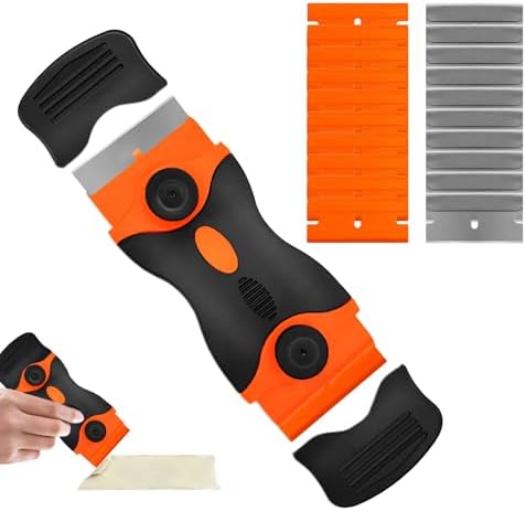 Double Edged Window Scraper, 2Pcs Glass Scraper and Long Handle Scraper ...