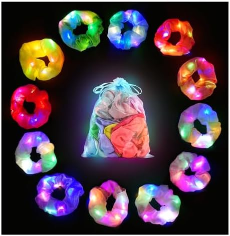 Amazon.com : 10PCS LED Fluorescent Light-Emitting Hair Scrunchies ...