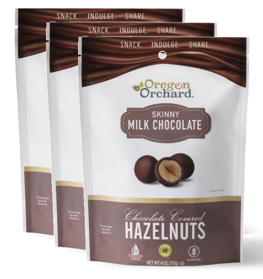Amazon.com : Oregon Orchard Skinny Milk Chocolate Hazelnuts, 4 oz (Pack ...