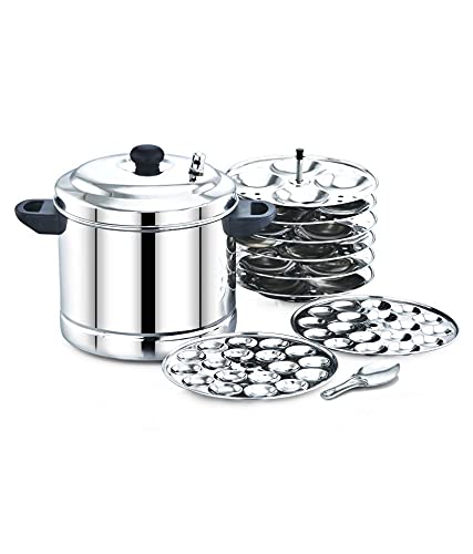 PREMIUM IDLY Cooker 6 Plate with Mini IDLY Plate and LADLE | Stainless ...