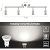 Unicozin LED 4 Light Track Lighting Kit, Matt Nickel 4 Way Ceiling Spot ...