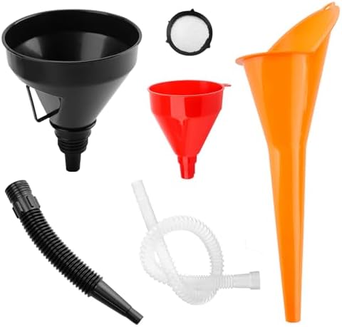 3Pcs Flexible Plastic Funnel Set,Wide Mouth Fuel Funnels,Flexible Right ...