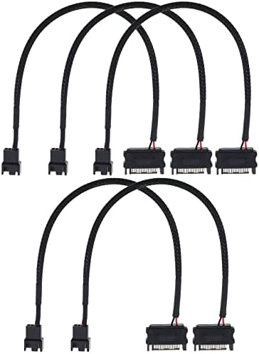 Create idea 5PCS SATA 15Pin to 3Pin/4Pin PC Case Fan Power Adapter ...