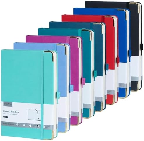 Amazon.com : Oucaru Lined Journal Notebook, 4 Pack, 180 Pages, A5 ...