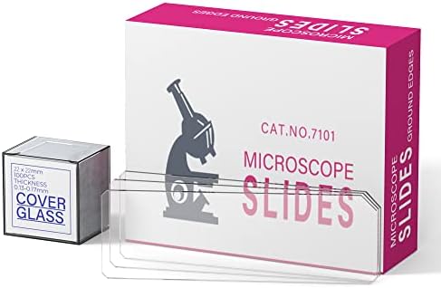 Rounded Edge Microscope Slides Kit, 50 Pcs Pre-Cleaned Blank Microscope ...