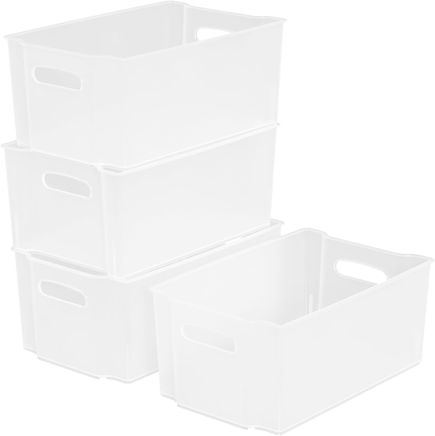 Amazon.com - Minekkyes 4-Pack Plastic Freeze Bin, Stackable Freezer ...
