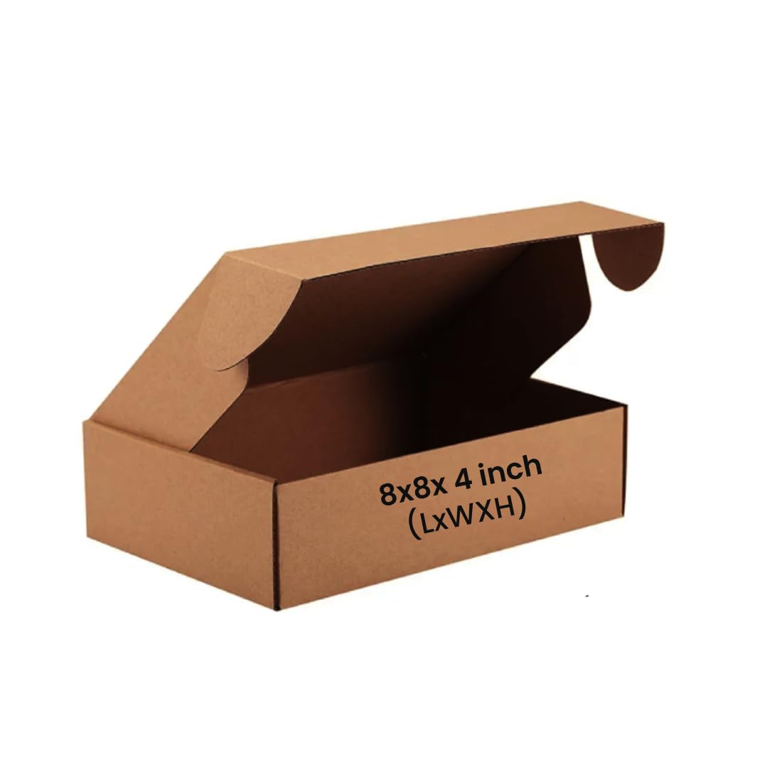 DCGPAC Brown, 03ply, Flat, Corrugated Box 8x8x4 inch, Multipurpose ...