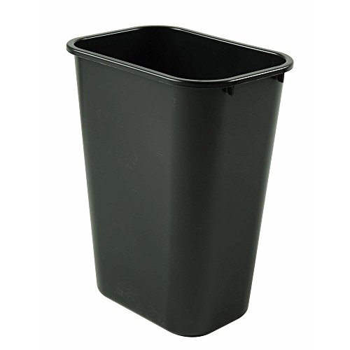 Rubbermaid 41 qt Black Plastic Soft-Side Waste Basket - 15 1/4"L x 11"W ...
