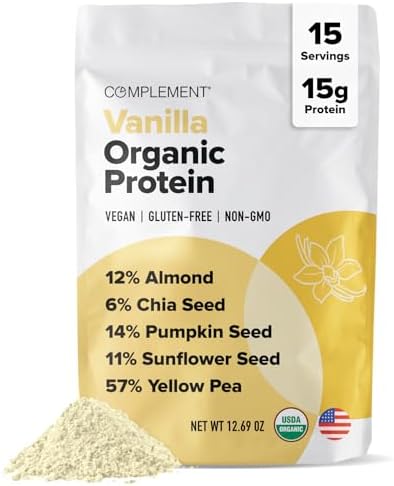 Amazon.com: Complement Organic Vanilla Vegan Protein Powder (15 Serving ...