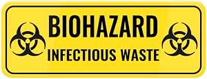Amazon.com : Acrylic Plastic Sign Biohazard Infectious Waste Sign For ...