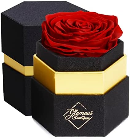 Amazon.com : Khiva Preserved Roses in Box, 3 Yellow Birthday Flowers ...