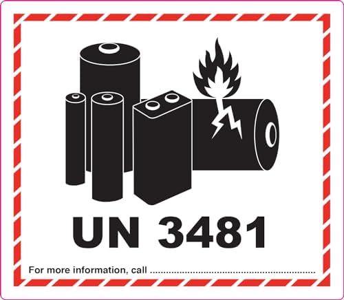 Amazon.com: UN 3481 Labels Lithium Ion Battery Warning Labels Pack of ...