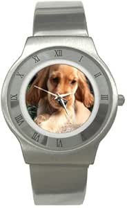 Amazon.com: Cocker Spaniel Puppy Dog Stainless Steel Watch GG0038 ...