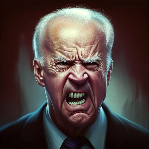 Amazon.com: Angry President Portrait Joe Biden AI Art Poster (8.5 x 8.5 ...