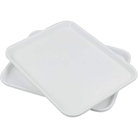 Kekow 4-Pack White Plastic Fast Food Serving Trays