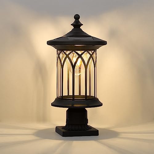 LUTEC Solar Lamp Post Light, Dusk to Dawn Craftsman Style Post Light ...