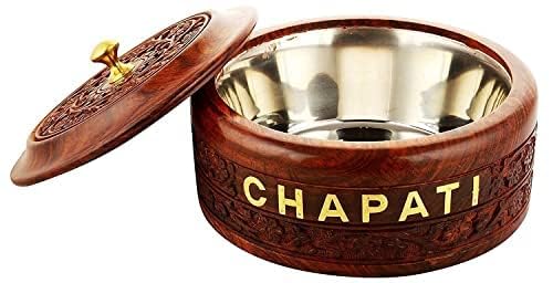 Buy Wooden Chapati Box Casserole Roti Boxes Serveware Kitchen Roti ...