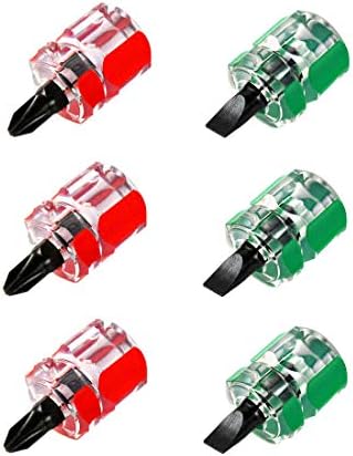 6-Pieces Mini Short Screwdrivers, Stubby Phillips Slotted Star-Head ...