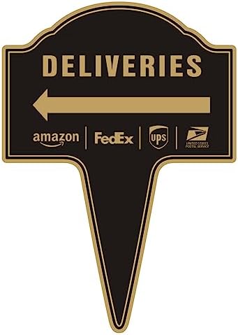 Amazon.com : 2-Pack Deliveries Sign with Arrow Right, Yuntarda 14"x10 ...