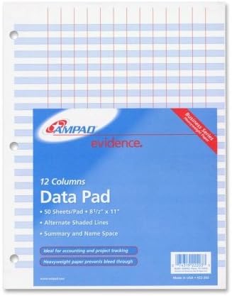 Amazon.com : TOPS 3619 Data Pad w/Numbered Column Headings, 11 x 8 1/2 ...