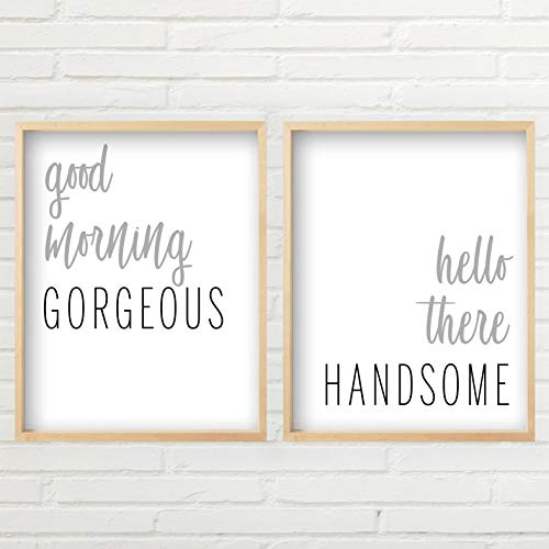 Amazon.com: Good Morning Gorgeous Sign, Hello There Handsome Sign ...