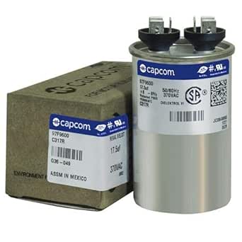 17.5 uf MFD 370 VAC Replacement Round Run Capacitor # C317R 97F9600 ...