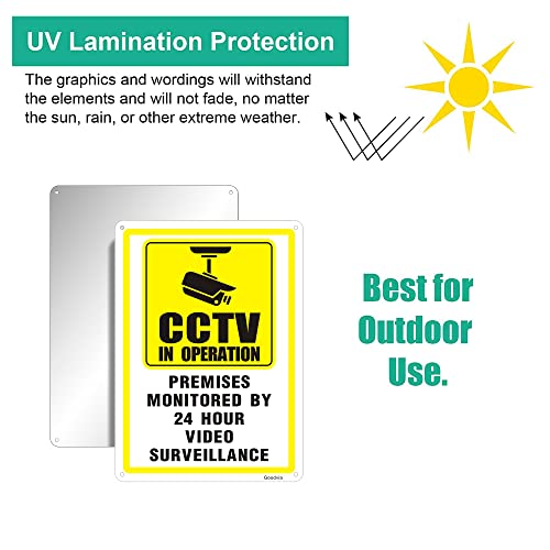 Goodvia CCTV in Operation Sign Metal Reflective CCTV Sign Outdoor 7 X ...
