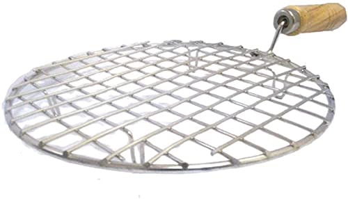 Steel Roasting Roti Jali Wooden Handle With Tong And Pincer ...