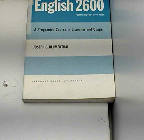 English 2600: A Programed Course in Grammar and Usage.: Joseph C ...