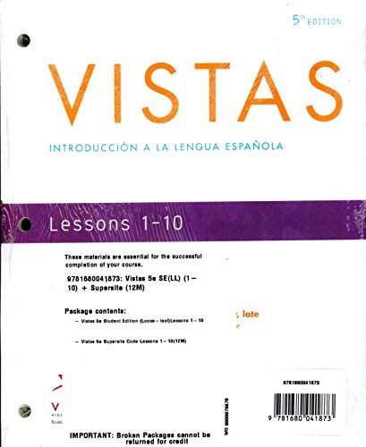 Vistas 5th Vol. 1 (Lessons 1-10) Looseleaf with Supersite Code (12 mos ...
