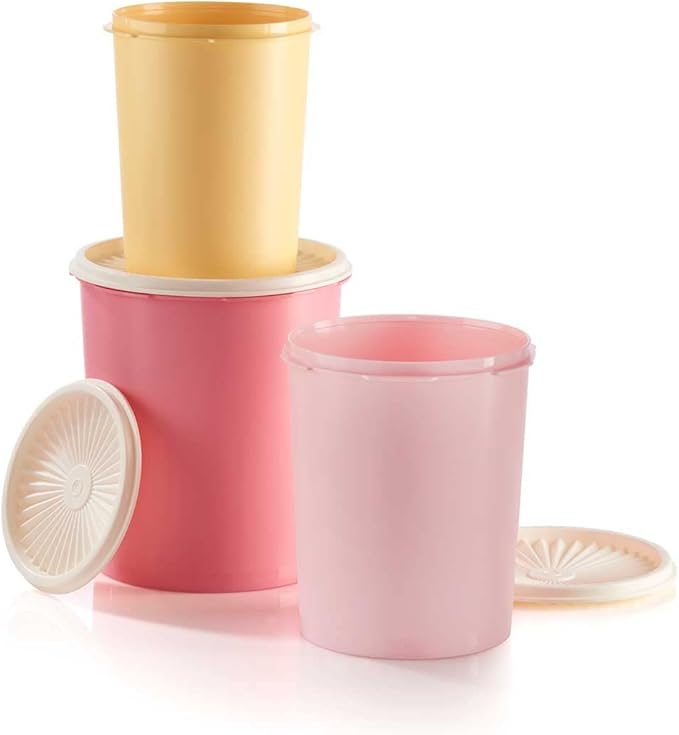 Amazon.com: Tupperware Vintage Decorative Canister Set of 3, 1.2L, 1.8L ...