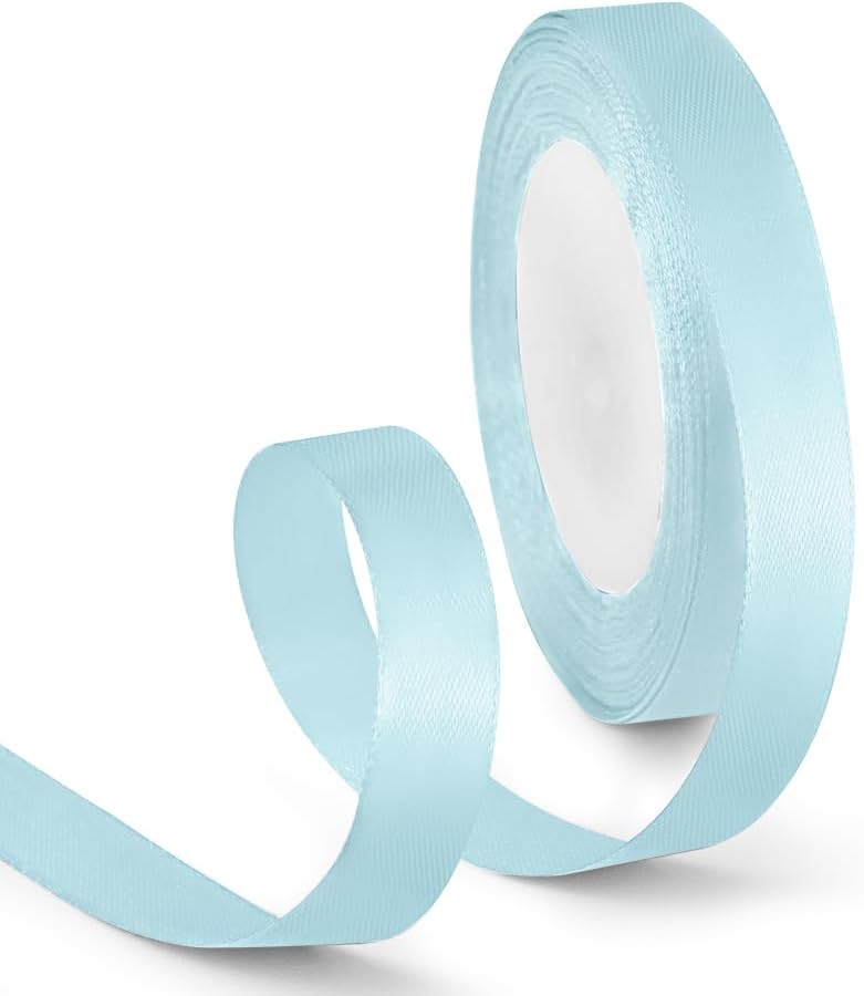 Amazon.com: HimBen 5/8 Inch 25 Yards Satin Ribbon Light Blue, Solid ...