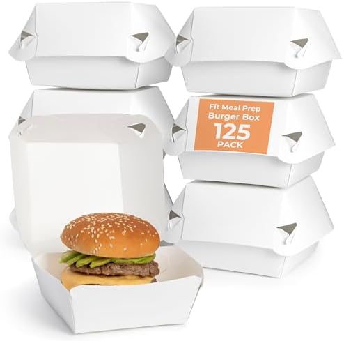 Amazon.com: 125 Pcs 4.5 x 3.5 Inch Burger Take Out Box, Disposable ...