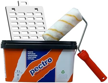 PECTRO Set Peinture blanche mur et plafond 6,6kg (4L) + Rouleau ...