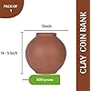 Village Decor Casual Terracotta/Clay Coin Bank/Undiyal/Mitti Gullak ...
