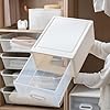 Amazon.com: Bienvoun 3 Drawer Plastic Drawer Storage Stackable White ...
