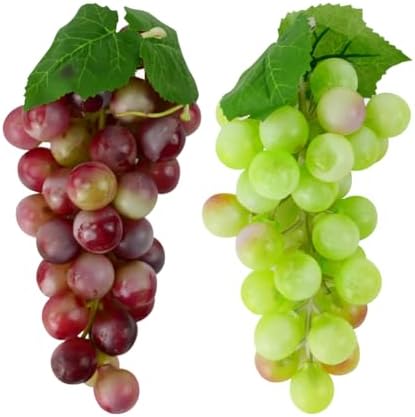 Amazon.com: UUYYEO 2 Bunches Decorative Artificial Grapes Plastic ...