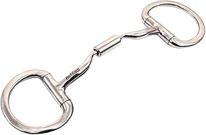 Amazon.com : BAR H EQUINE Stainless Steel Medium Port D Ring W/Roller ...