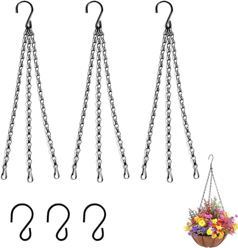Amazon.com: Asekonc 4Pack - 20 Inch Black Hanging Basket Chains Flower ...