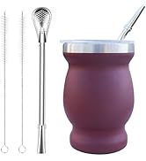 Amazon.com | Beruth Bombilla Yerba Mate Gourd, 8oz Stainless Steel Tea ...