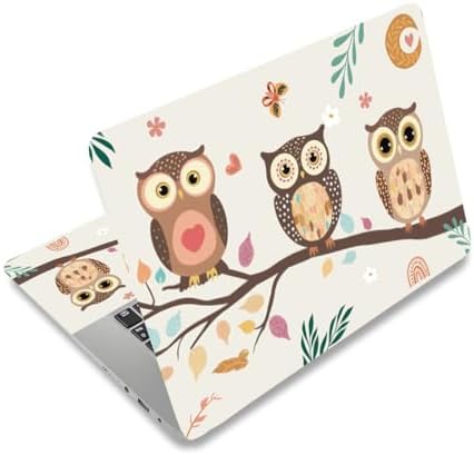 Amazon.com: PLIGREAT Cute Owl on The Branch Laptop Skin Sticker Decals ...