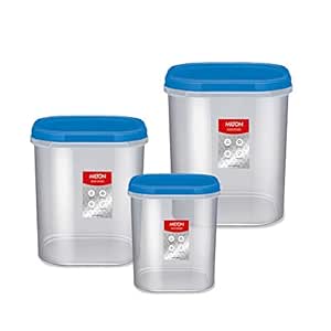 Buy MILTON Quadra Modular Multi-Purpose Plastic Containers with Lid, Set of 3 (2L, 3L & 4L ...