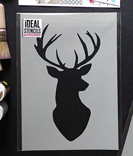 Stag Head Stencil, Home Decor Art & Craft, Paint Any Surface Including ...