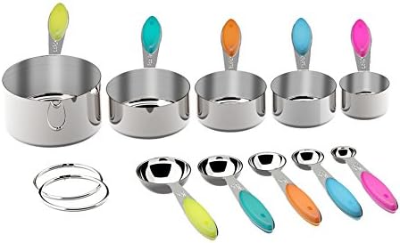 Amazon.com: TILUCK Measuring Cups & Spoons Set, Stackable Cups and ...