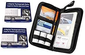 Digital tachograph Organiser tacho Holder Wallet & TACHO 6 Spare Rolls ...