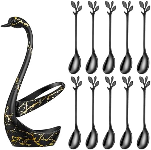 Amazon.com: INPROPEXT 6PCS Coffee Spoons Set with Glass Holder,Small ...