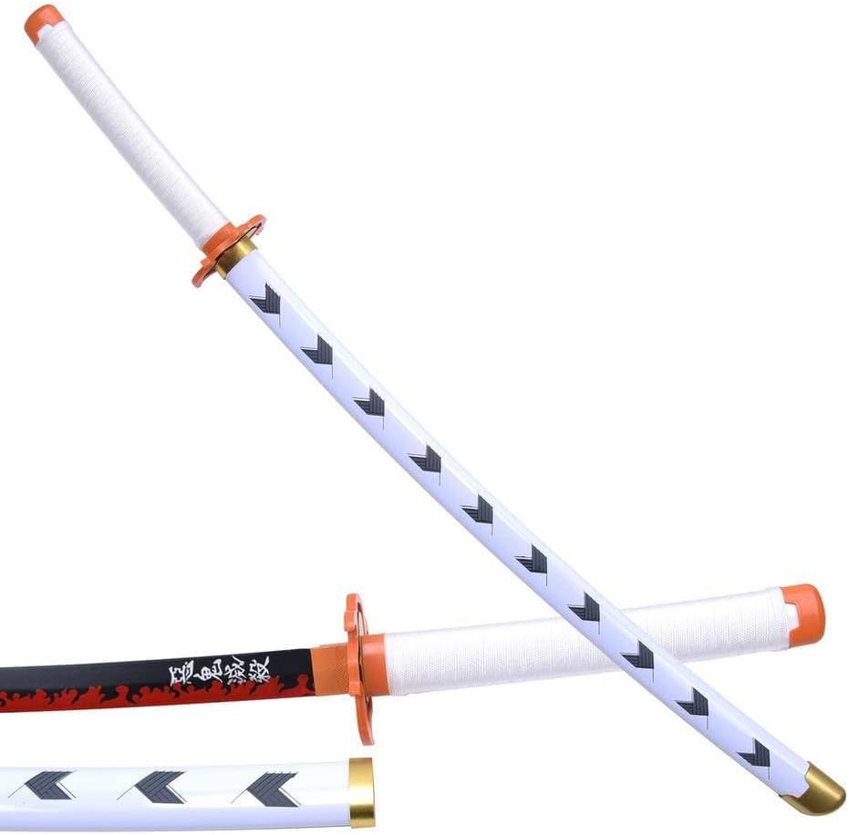 Demon Slayer Fire God Kamado Tanjiro Katana/Sword 104cm Life Size - Bamboo Wood Tanjiro Kamadoo ...