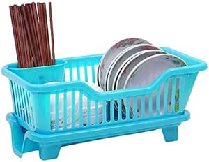 Amazon.com: ZILZAL Sinks Blue Drain Rack, Kitchen Sink Dish Drying Rack ...