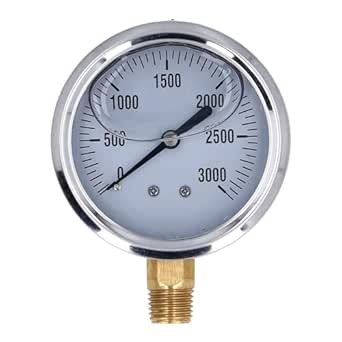 0 to 3000PSI Glycerin Filling Liquid Filled Pressure 2.5 Inch Dial ...