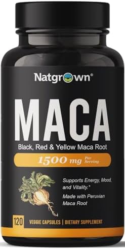 Amazon.com: Natgrown Organic Maca Root Powder Capsules - Black, Red ...